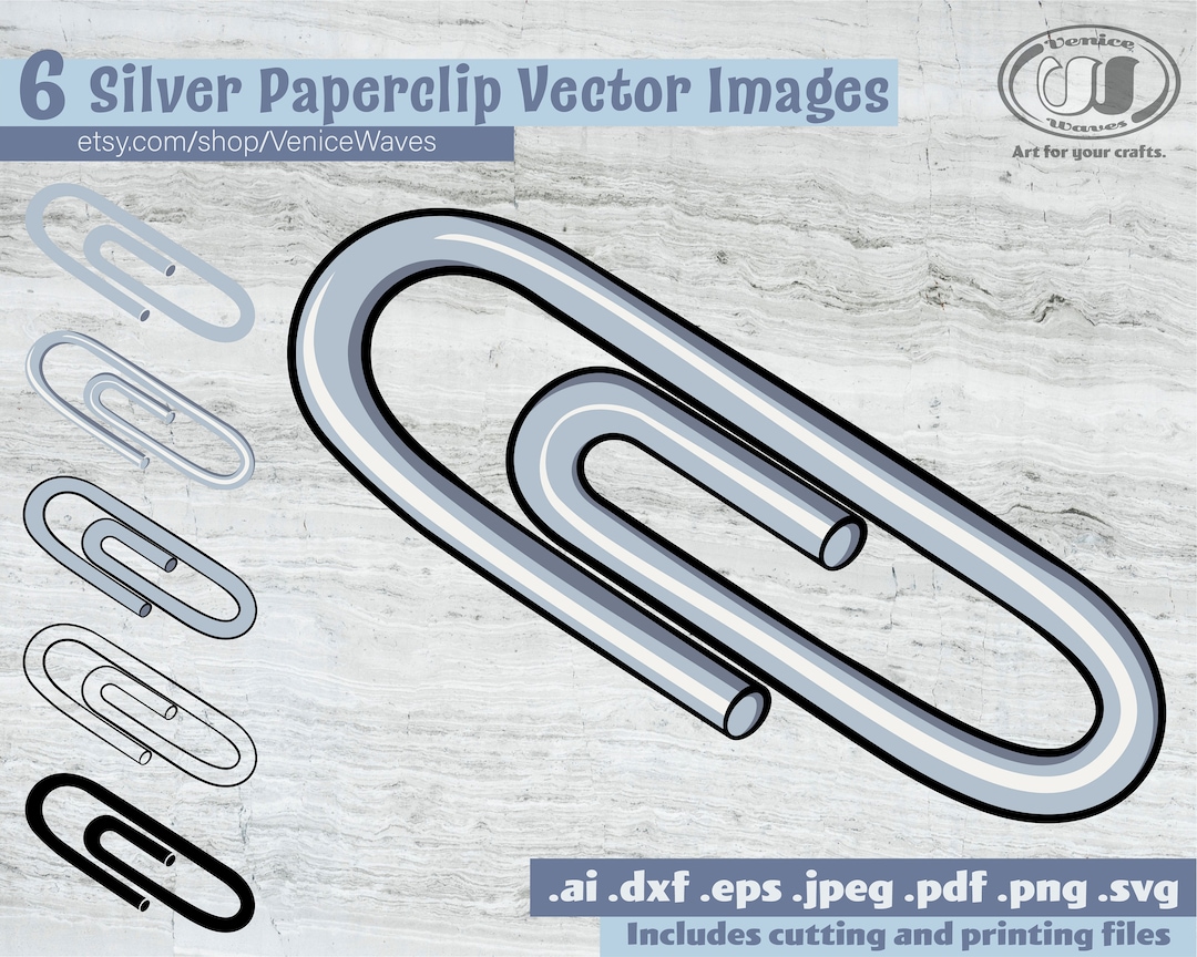 Silver Paper Clips SVG, Paperclip Cut File, Paper Clip Clipart ...