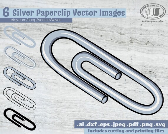 Silver Paper Clips SVG Paperclip Cut File Paper Clip | Etsy