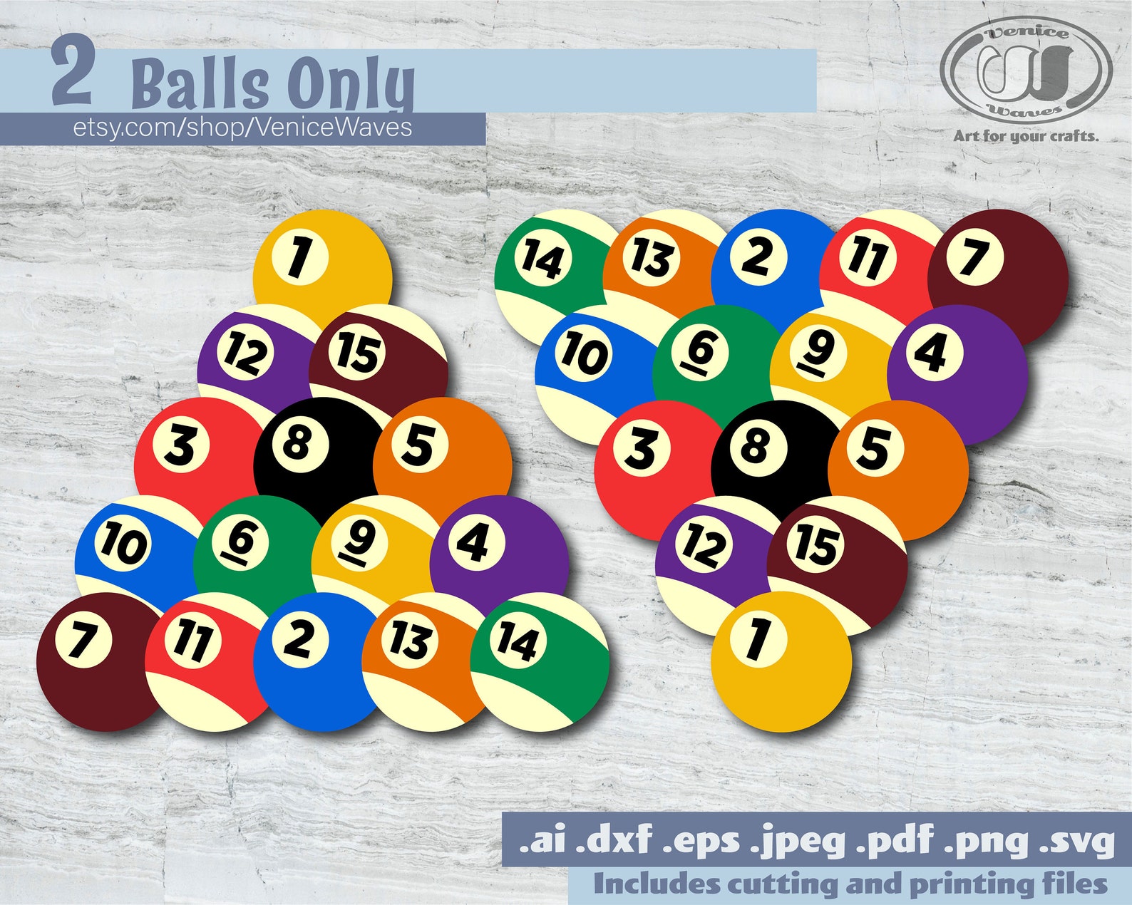 Racked Pool Balls SVG, Billiard Balls Cut File, Pool Balls Clipart ...