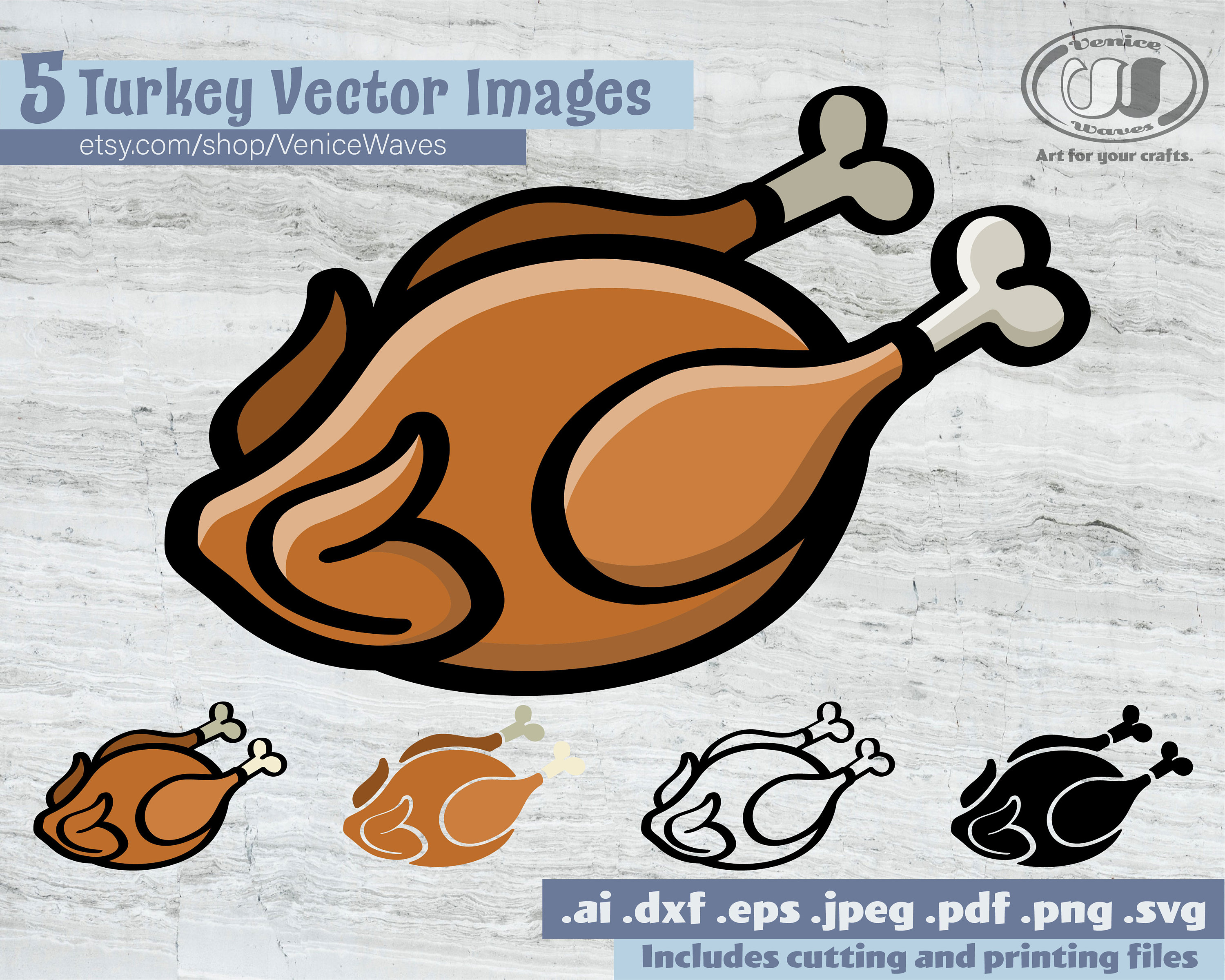 Cooked Turkey SVG Thanksgiving Cut File Food Clipart | Etsy
