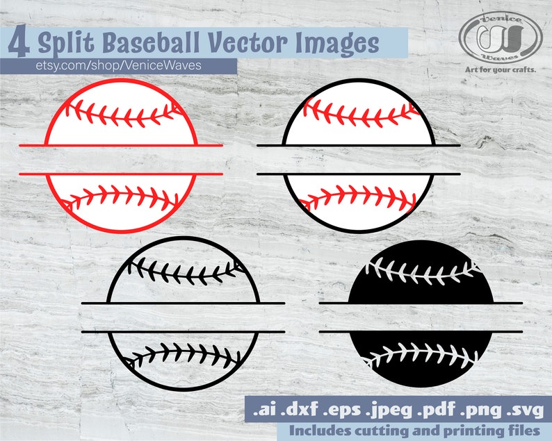 Split Baseball SVG Split Baseball Cut File Baseball Clipart - Etsy