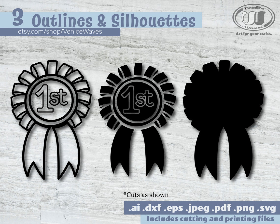 Blue Ribbon SVG, Blue Ribbon Cut File, Blue Ribbon Clipart, Blue Ribbon ...