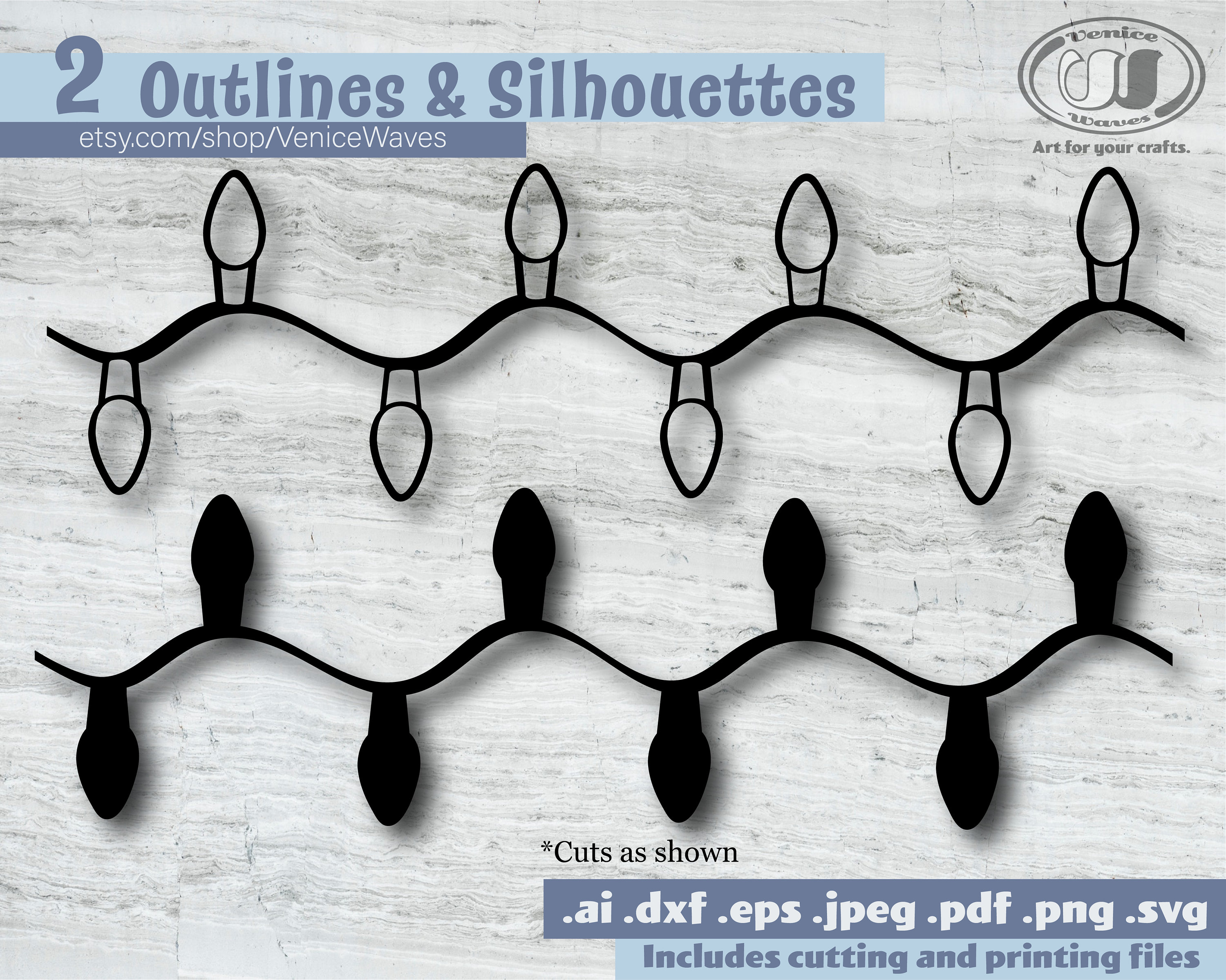 Christmas Lights Clipart Christmas Cut Files Printable - Etsy