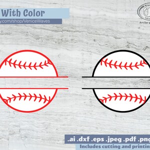 Split Baseball SVG Split Baseball Cut File Baseball Clipart - Etsy