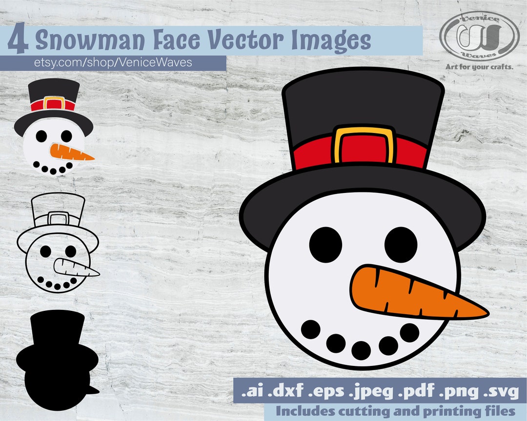 Snowman Clipart, Christmas Cut Files, Christmas Clipart, Vector Snowman ...