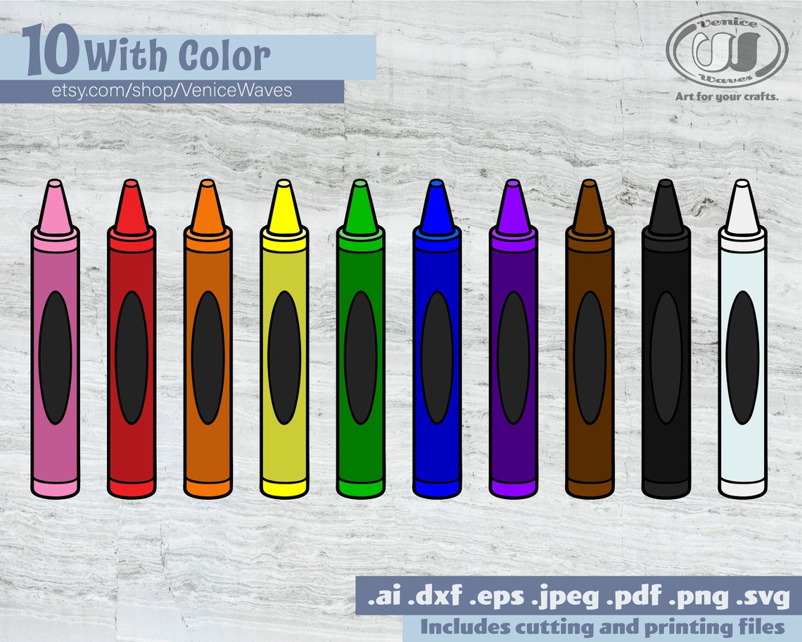 Crayons SVG Crayons Cut File Crayons Clipart Crayons PDF - Etsy