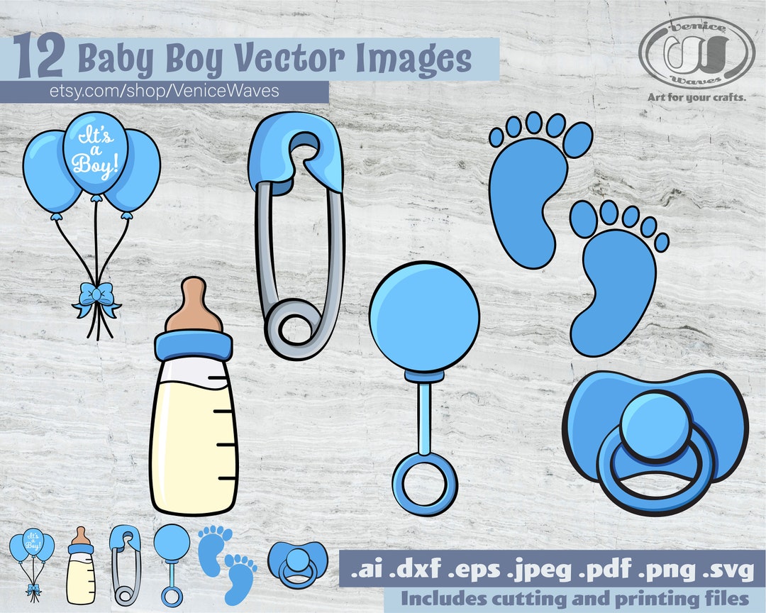 Baby Boy Set SVG, Baby Boy Set Cut File, Baby Boy Set Clipart, Baby Boy ...