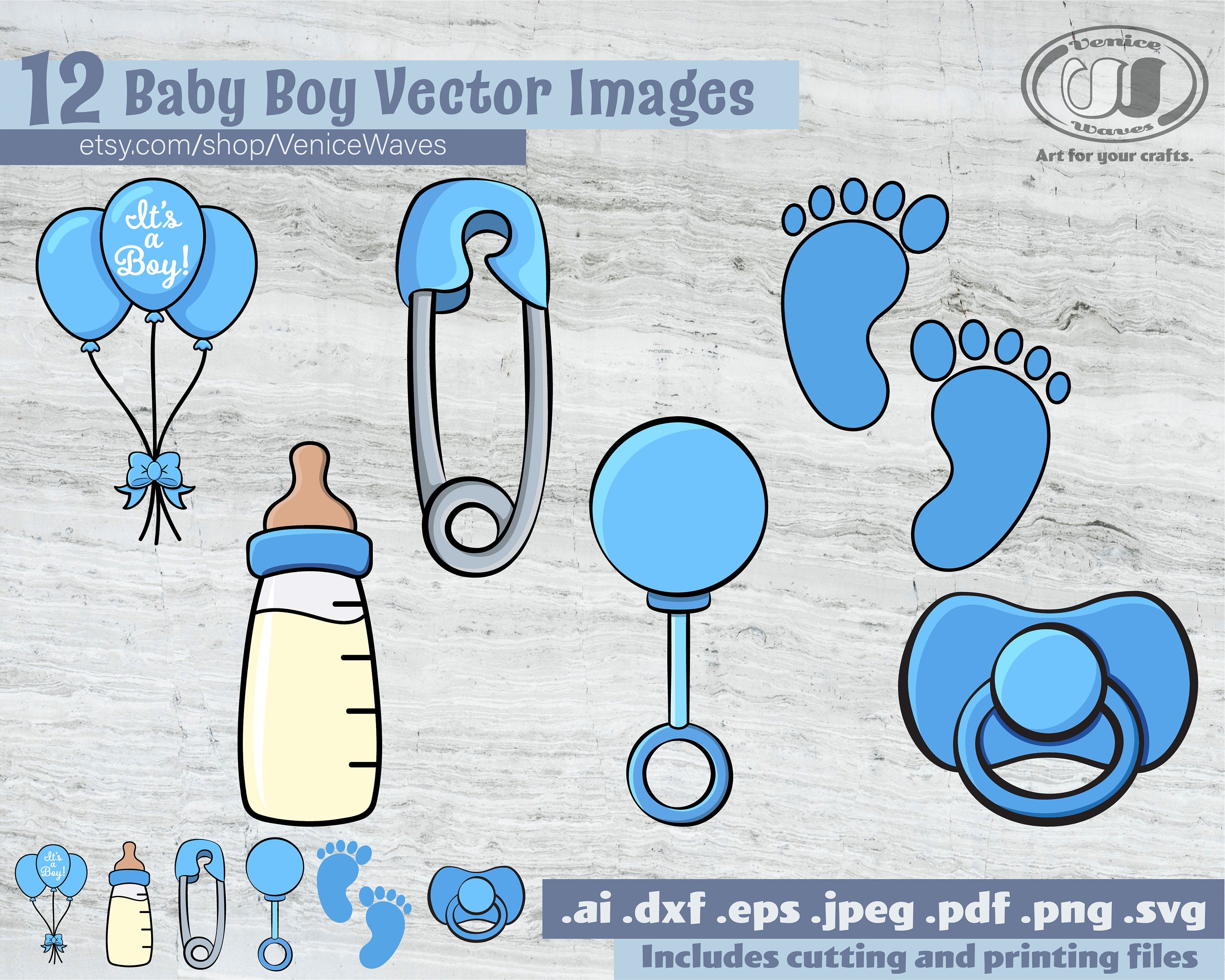 Baby Boy Set SVG Baby Boy Set Cut File Baby Boy Set Clipart | Etsy