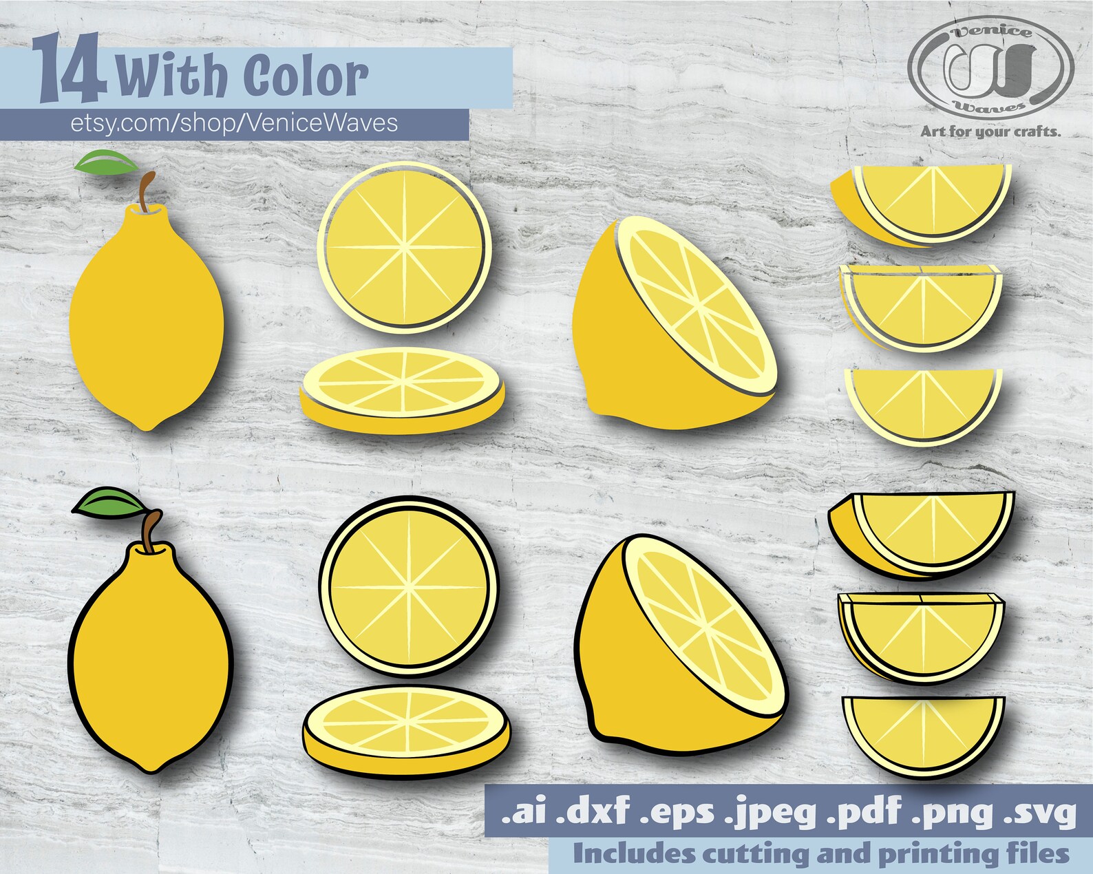 Zitronen SVG Zitronen-Cut File Lemons Clipart Lemons PDF - Etsy Österreich