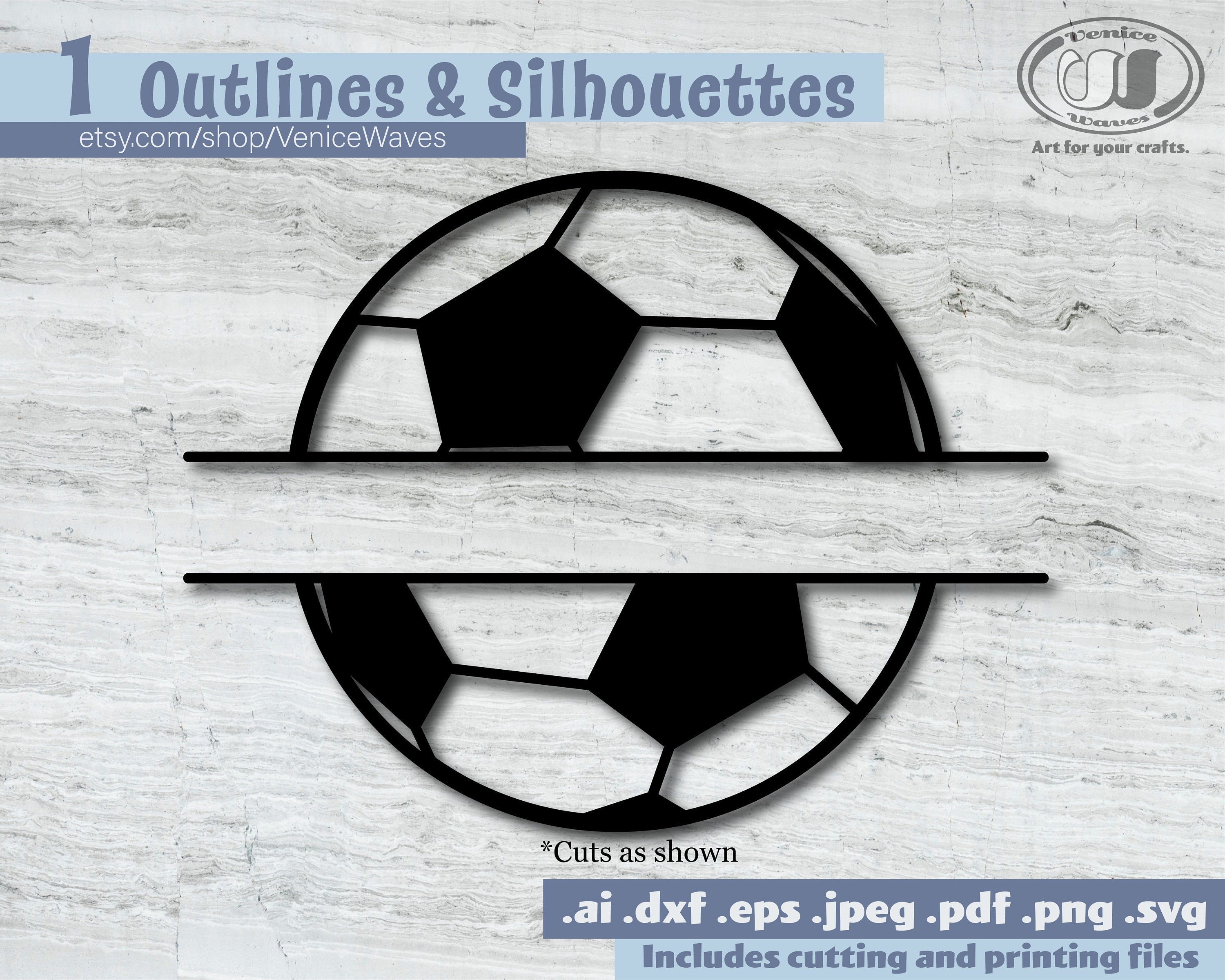 Split Soccer Ball SVG Split Soccer Ball Cut File Soccer Ball | Etsy