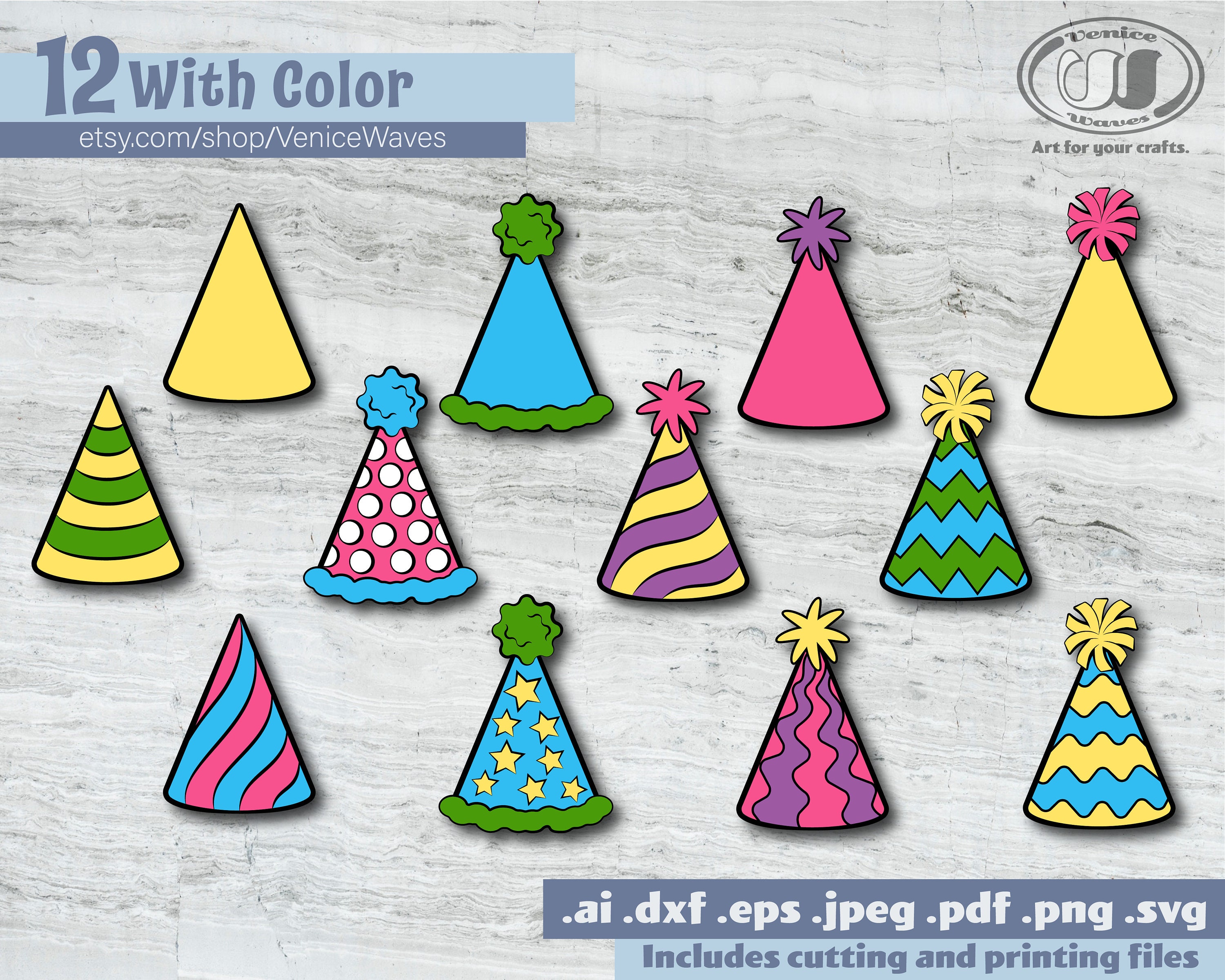 Party Hats SVG Party Hats Cut File Party Hats Clipart Party - Etsy Hong ...