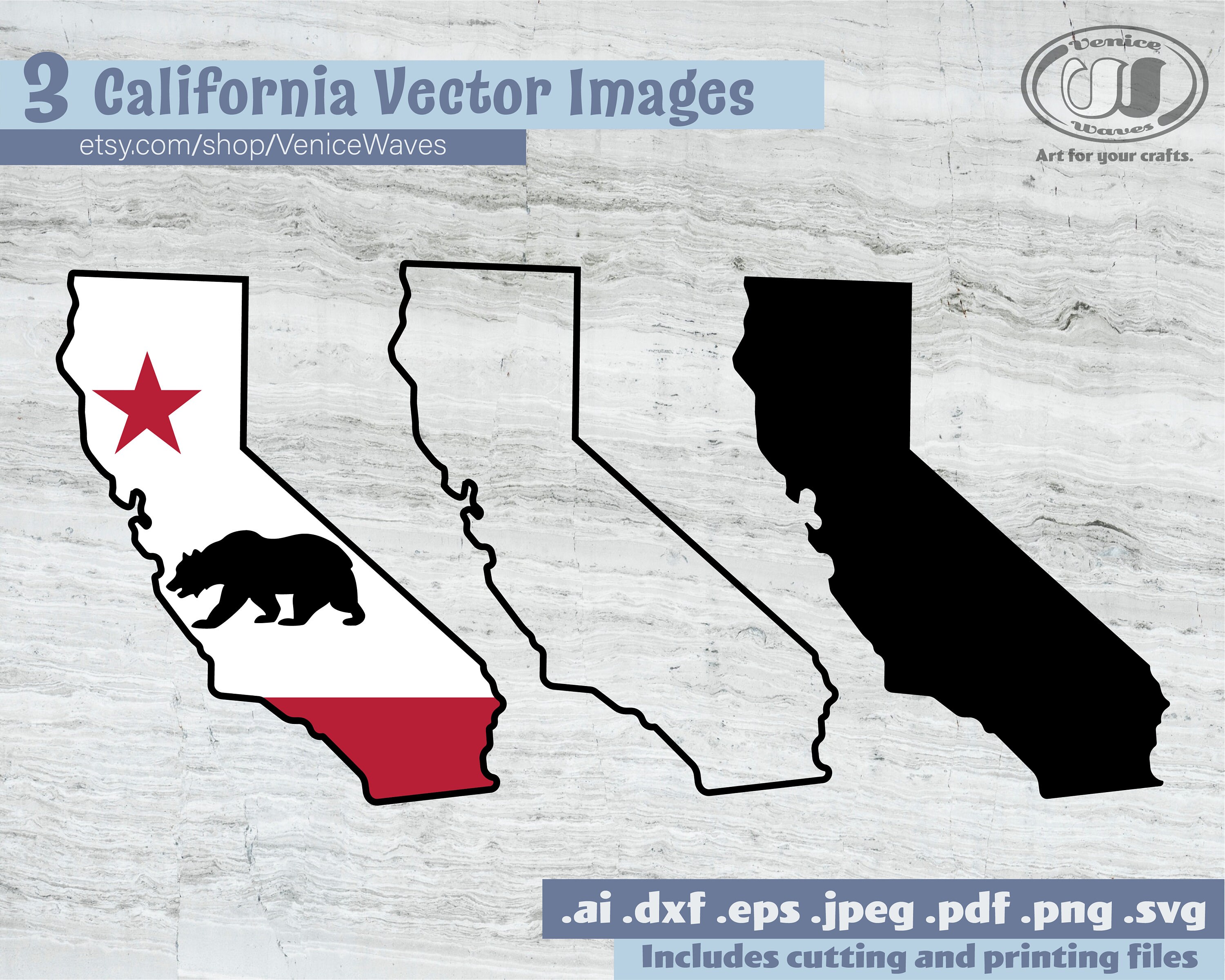 California SVG California Cut File California Clipart | Etsy