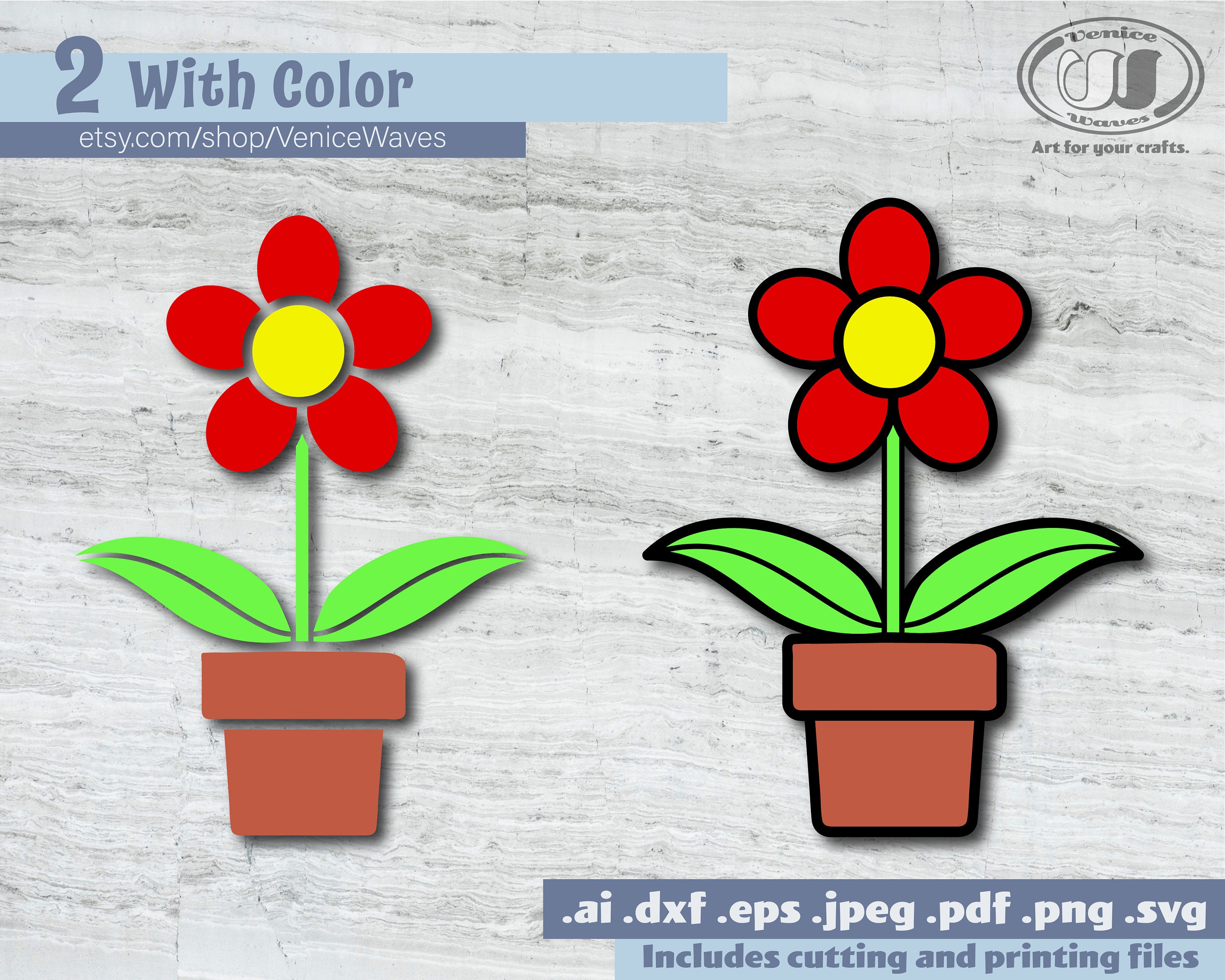 Flower Pot SVG Flower Pot Cut File Flower Pot Clipart | Etsy