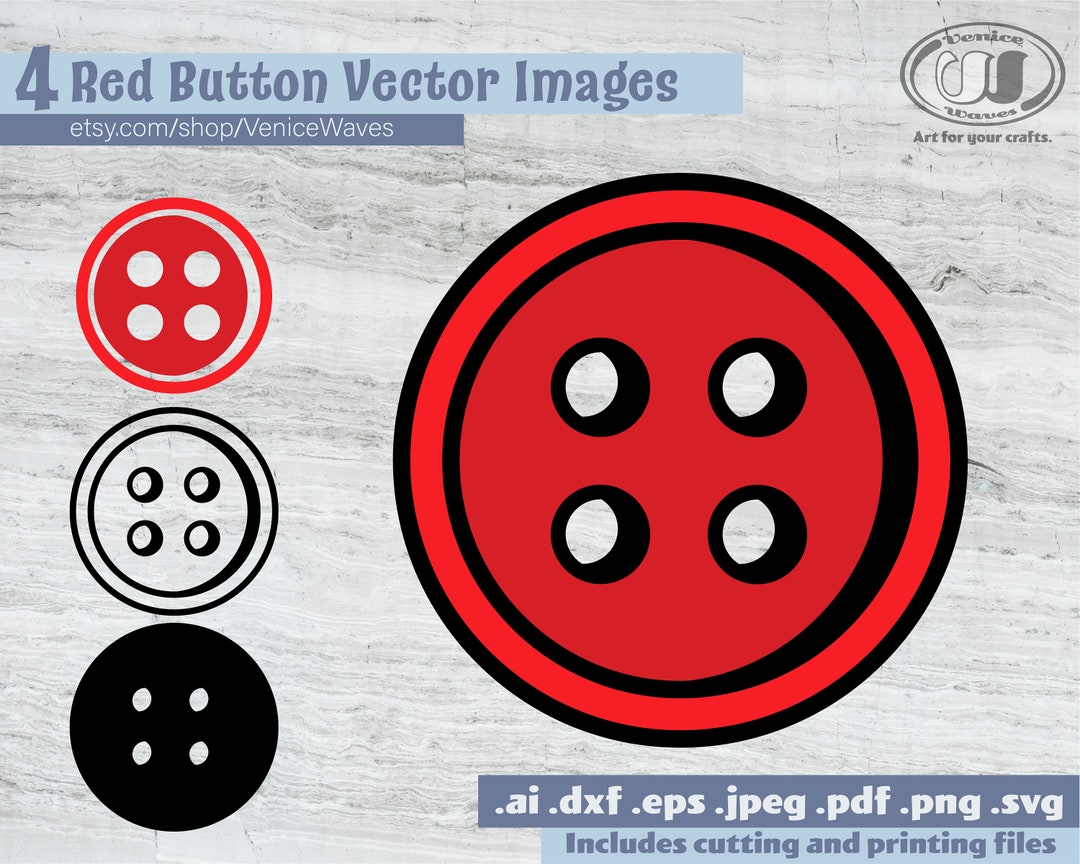Red Button SVG, Button Cut File, Button Clipart, Button PDF, Button ...