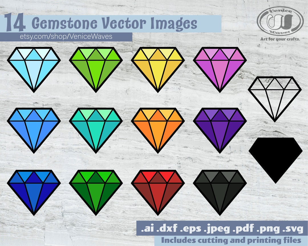 Gemstones SVG Gemstones Cut File Gemstones Clipart - Etsy