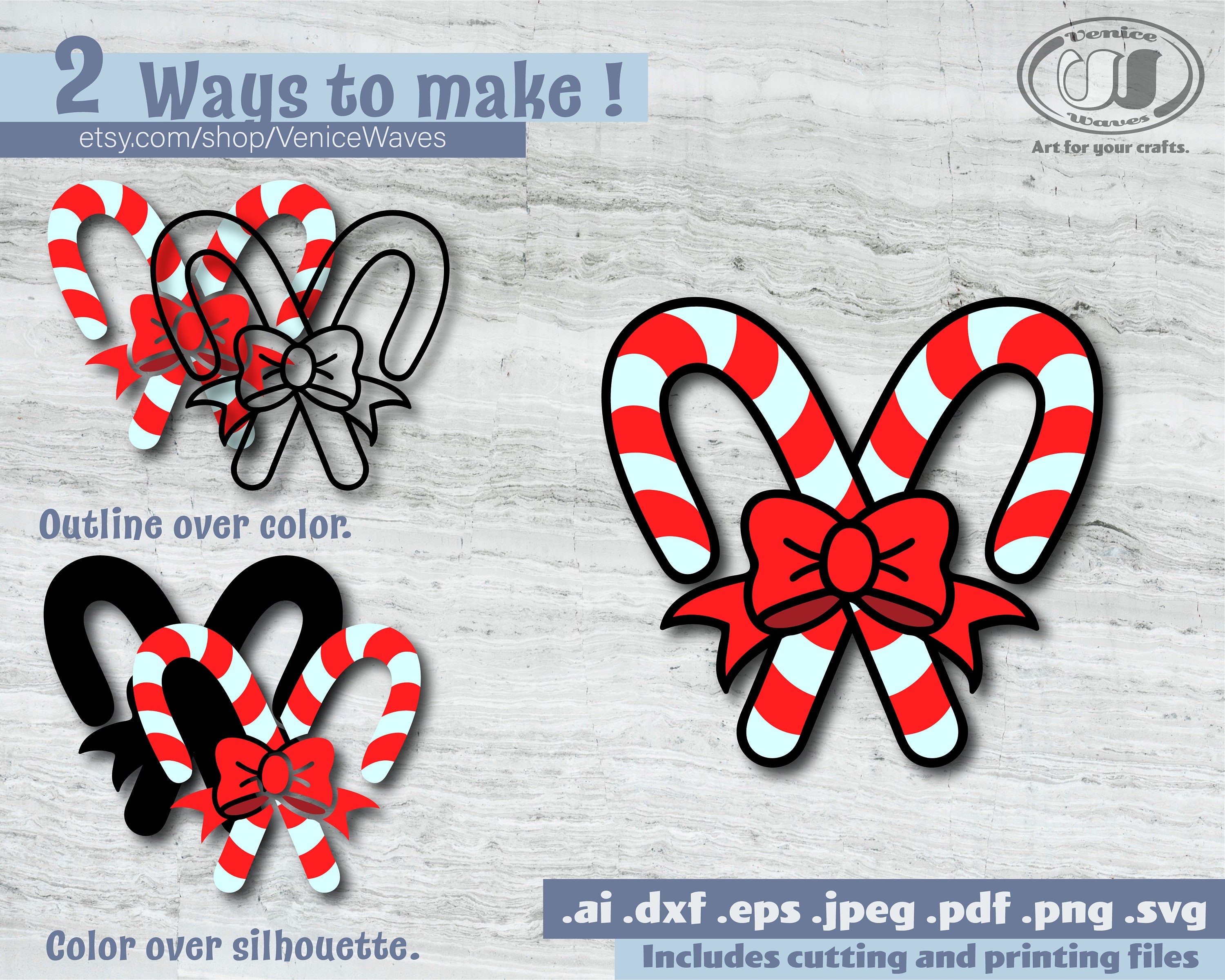 Candy Cane Set SVG Candy Canes Bundle Cut File Christmas | Etsy