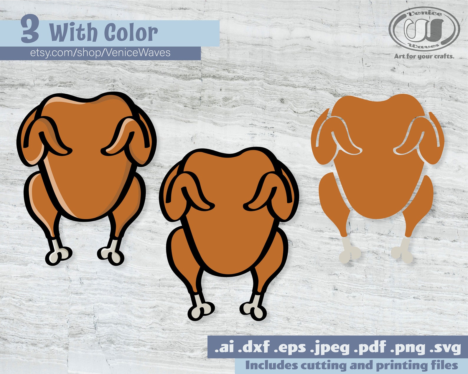 Cooked Turkey SVG, Thanksgiving Cut File, Food Clipart, Holiday PDF ...