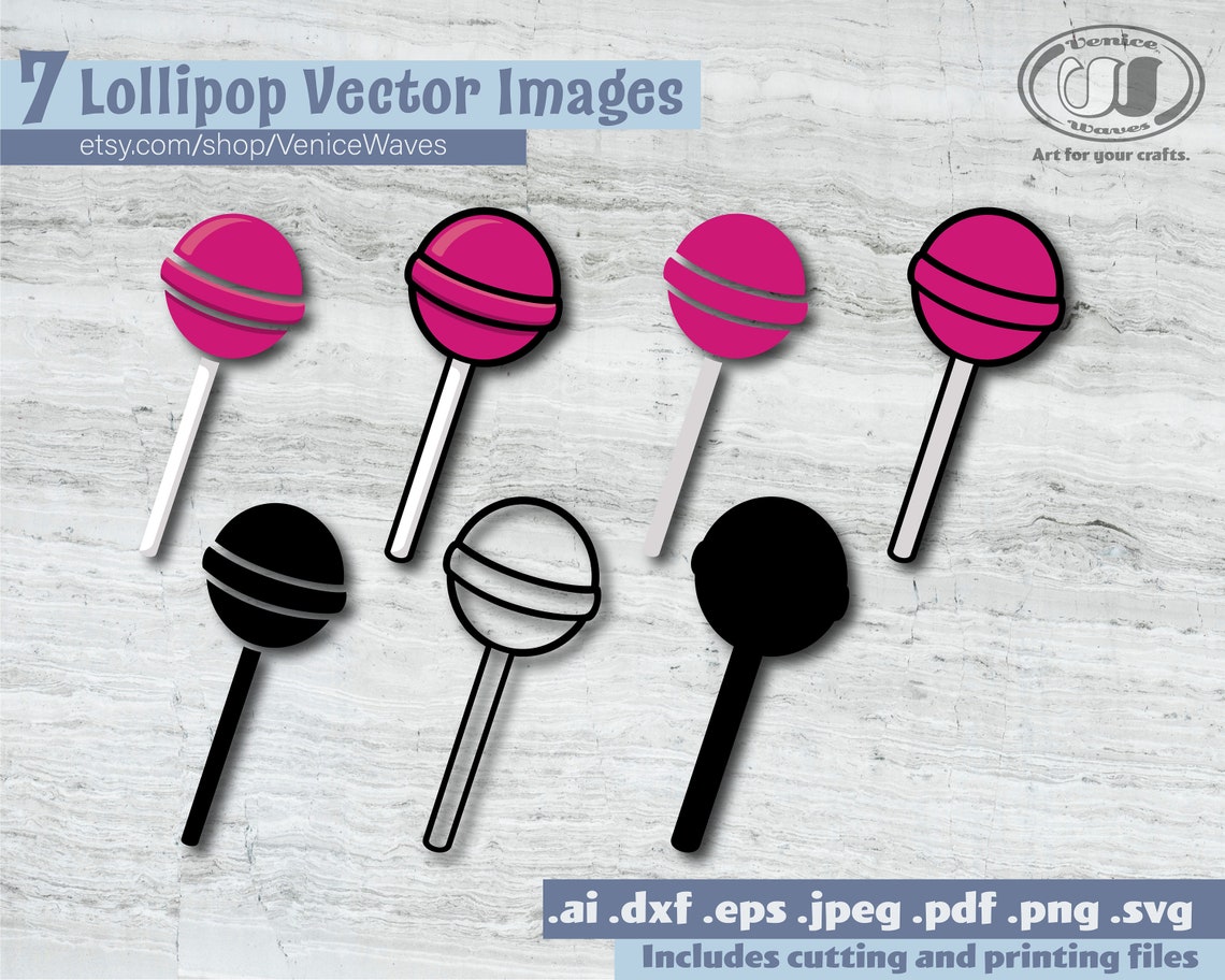 Lollipop Clipart Round Lollipop Cut File Round Lollipop - Etsy