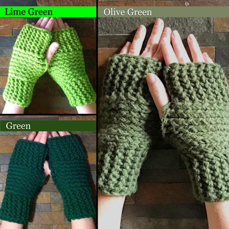 Solid Fingerless Gloves - Etsy