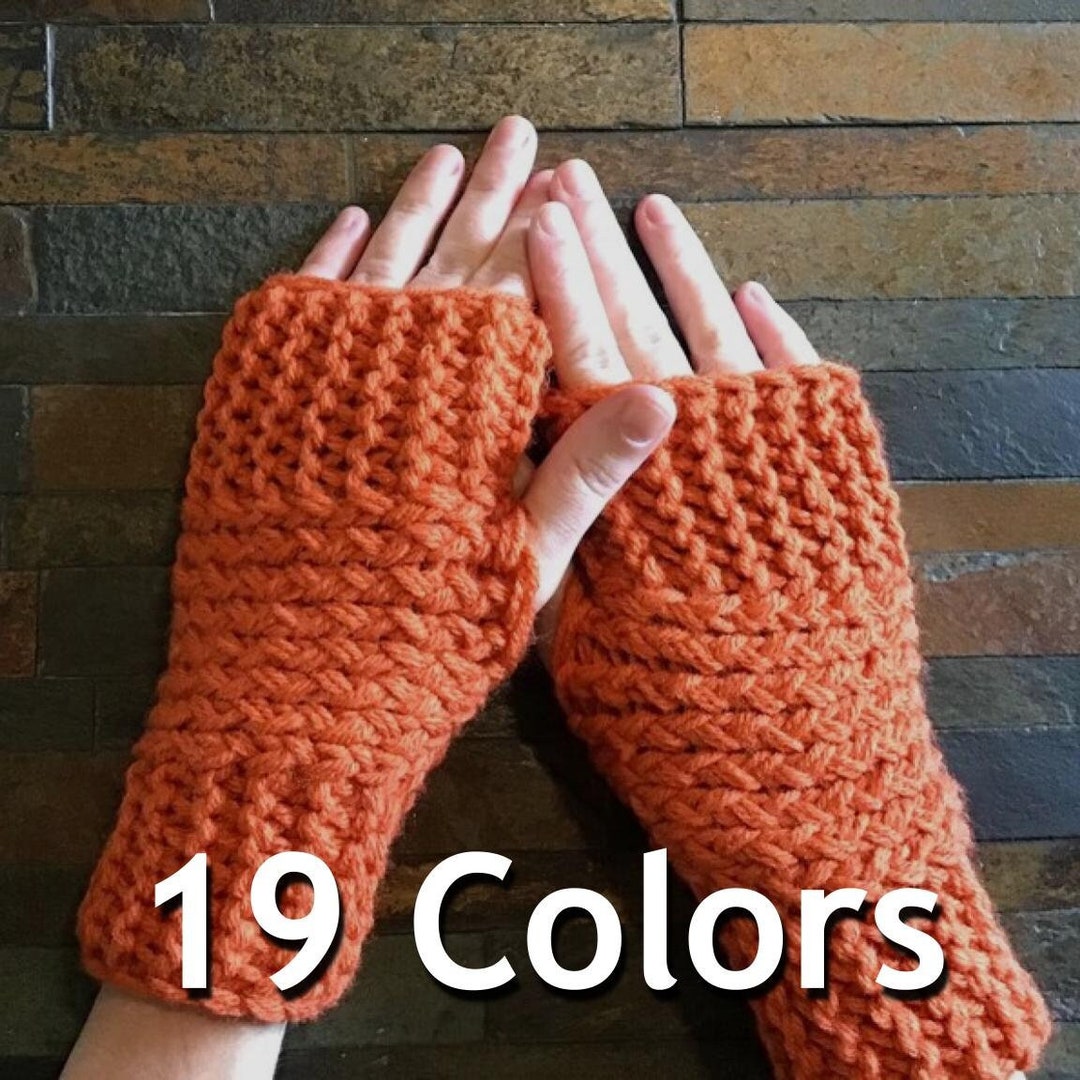 Solid Fingerless Gloves - Etsy