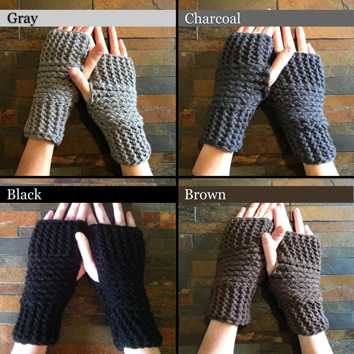 Solid Fingerless Gloves - Etsy