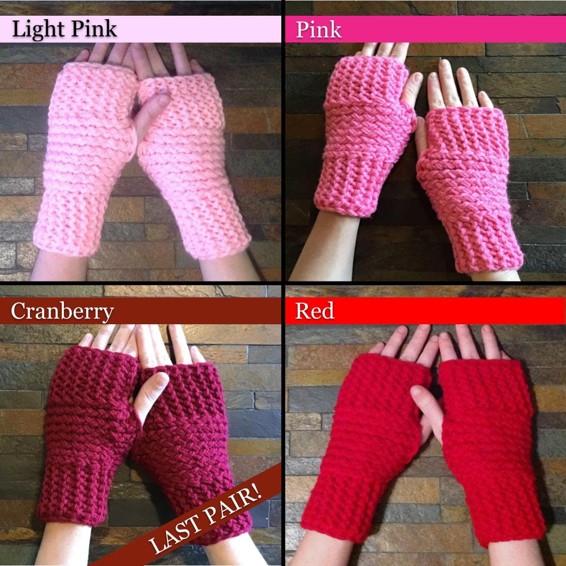 Solid Fingerless Gloves - Etsy