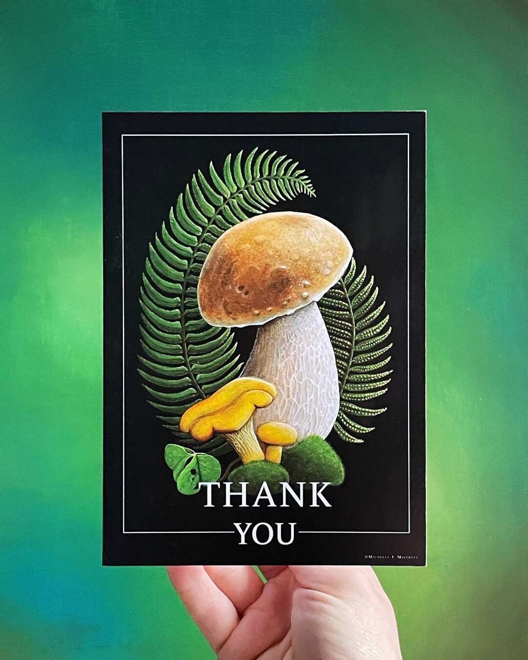 Mushroom Thank You Card: Botanical Art Greeting Card - Etsy