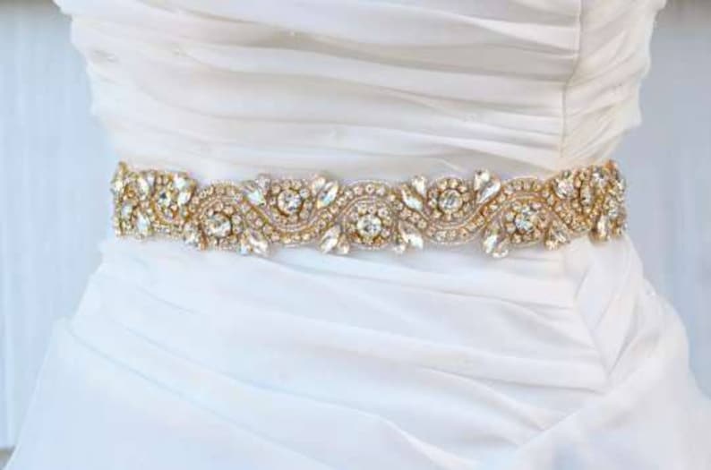 Bridal beltgold beltgold bridal beltgold sash skinny belt | Etsy
