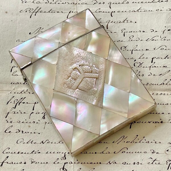 Antique Mother of Pearl Card Case - Etsy
