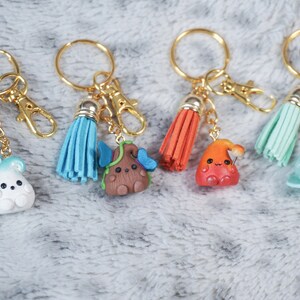 Elemental Sprites Keychains, Polymer Clay Charms, Fantasy Jewelry ...