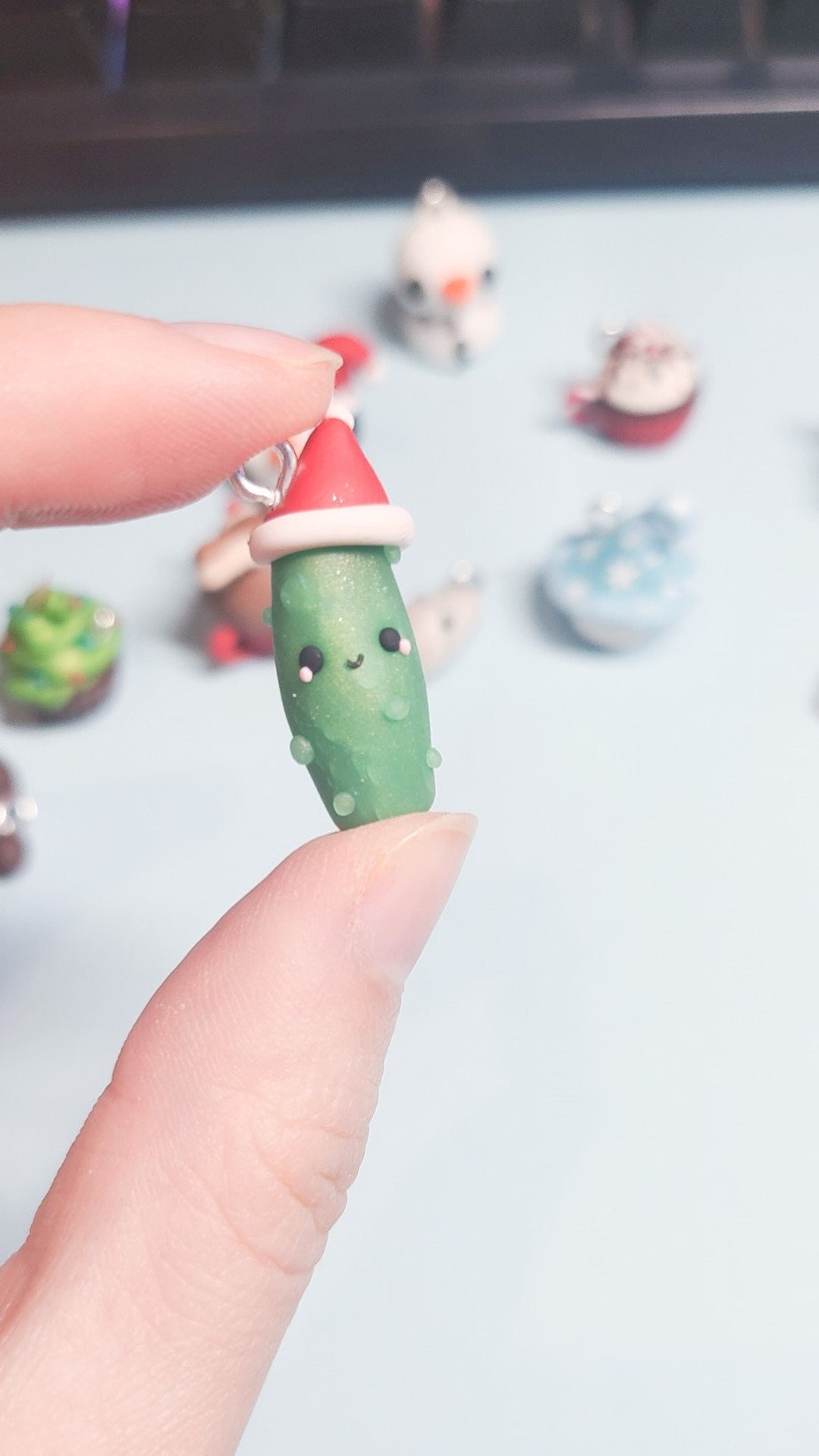 Kawaii Pickle Polymer Clay Charm, Pickle Lover, Food Jewelry, Funny ...