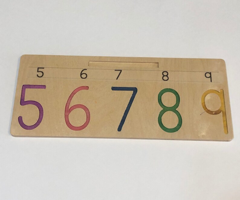 Wooden Number Board for Preschool Math, Waldorf Montessori School Toy ...