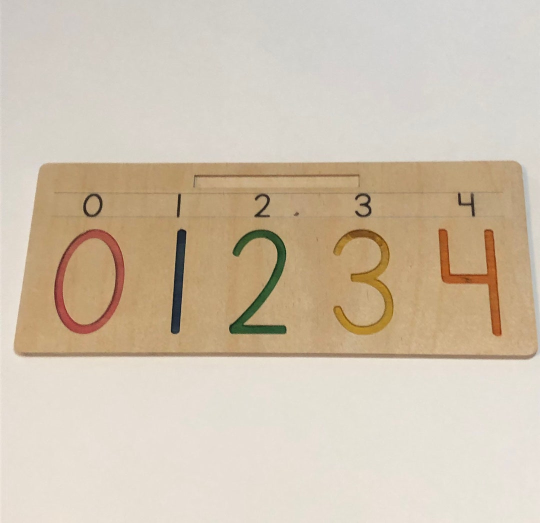 Wooden Number Board for Preschool Math, Waldorf Montessori School Toy ...