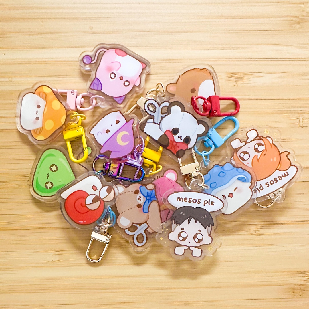 Maplestory Keychains Double-sided Acrylic Charms - Orange Mushroom ...