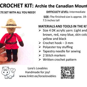 DIY RCMP Canadian Mountie Crochet Kit Advanced Beginner to - Etsy