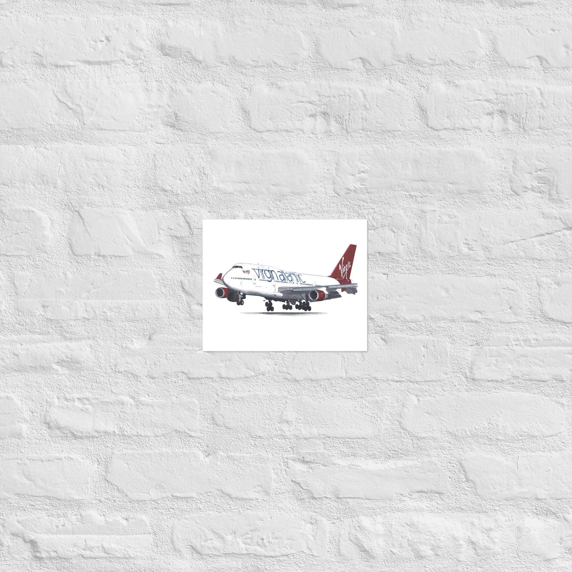 Virgin Atlantic Boeing 747-400 Art Print – Classic Landing Art Print - Etsy