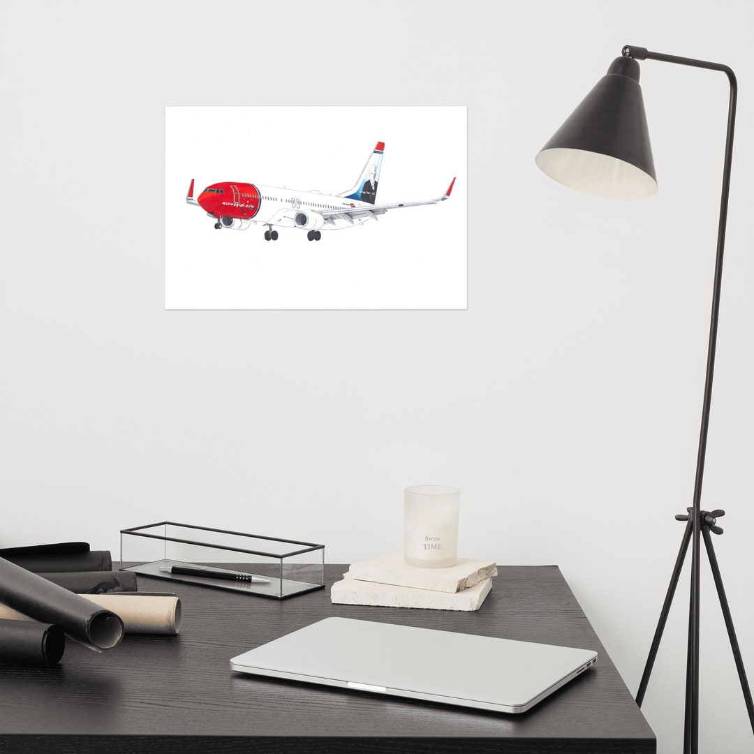 Norwegian Boeing 737-800 Artwork Poster - Etsy