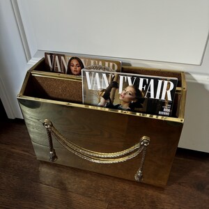 Vintage Brass Magazine Holder With Brass Rope Decal Detail - Etsy