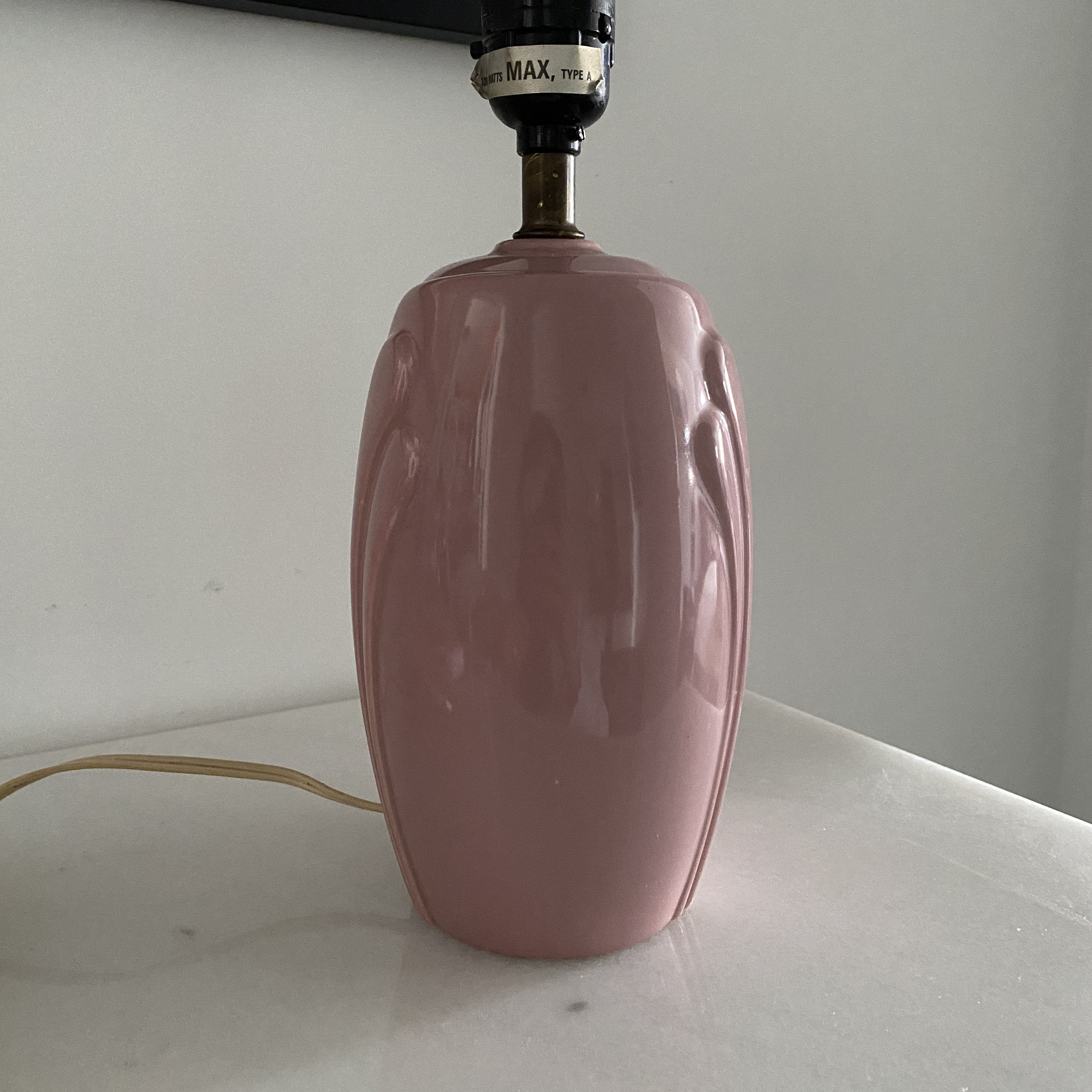 Vintage Mauve Pink Glazed Ceramic Art Deco Table Lamp - Etsy