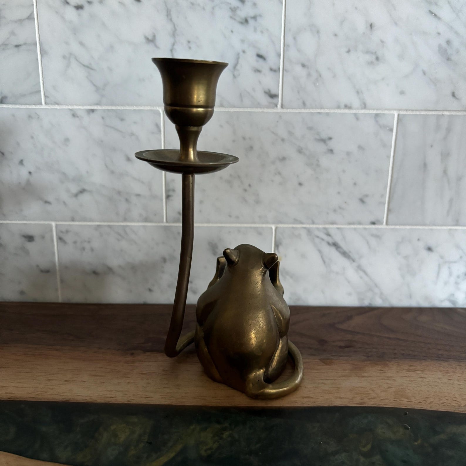 Vintage Brass Mouse Reading Book Candle Holder - Etsy