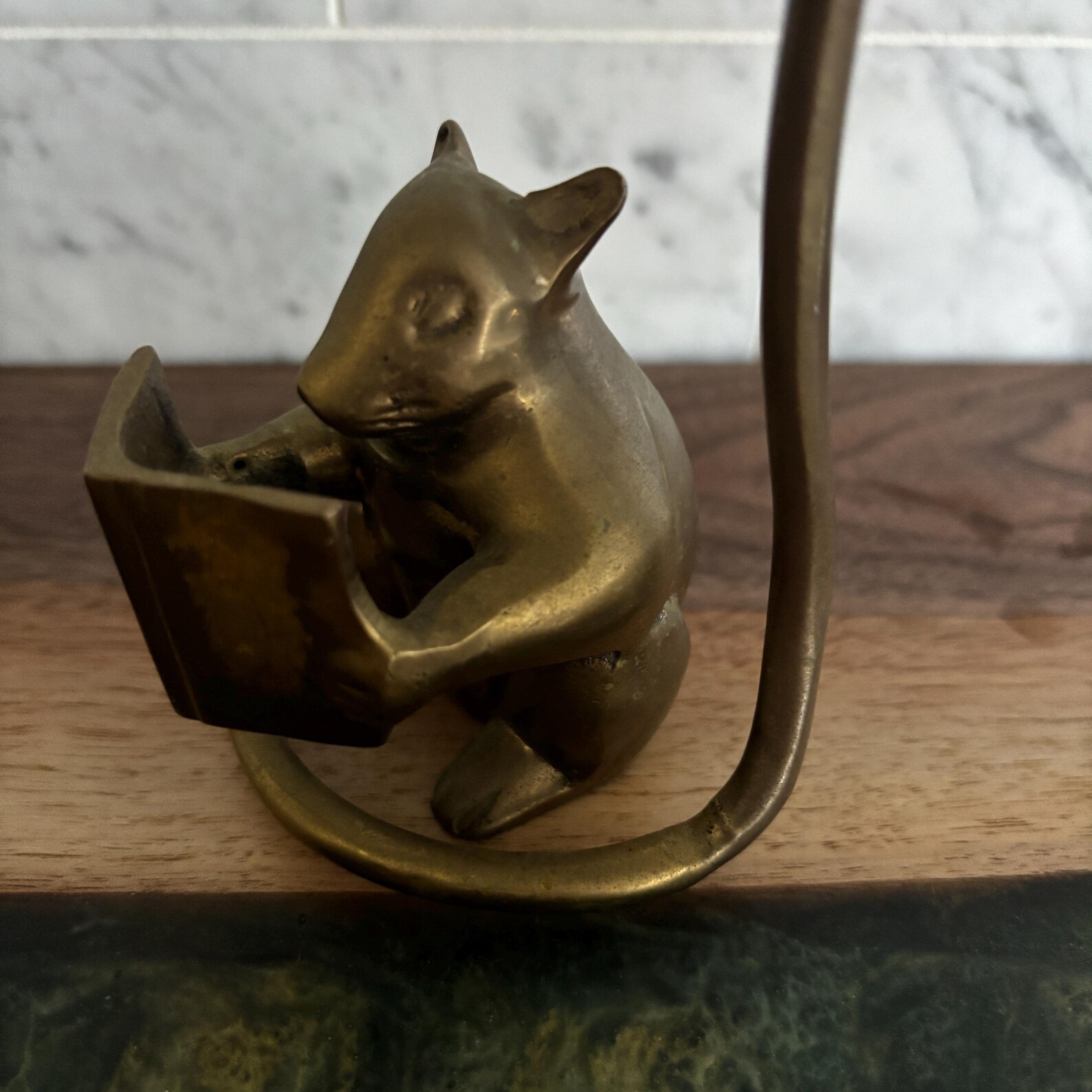 Vintage Brass Mouse Reading Book Candle Holder - Etsy