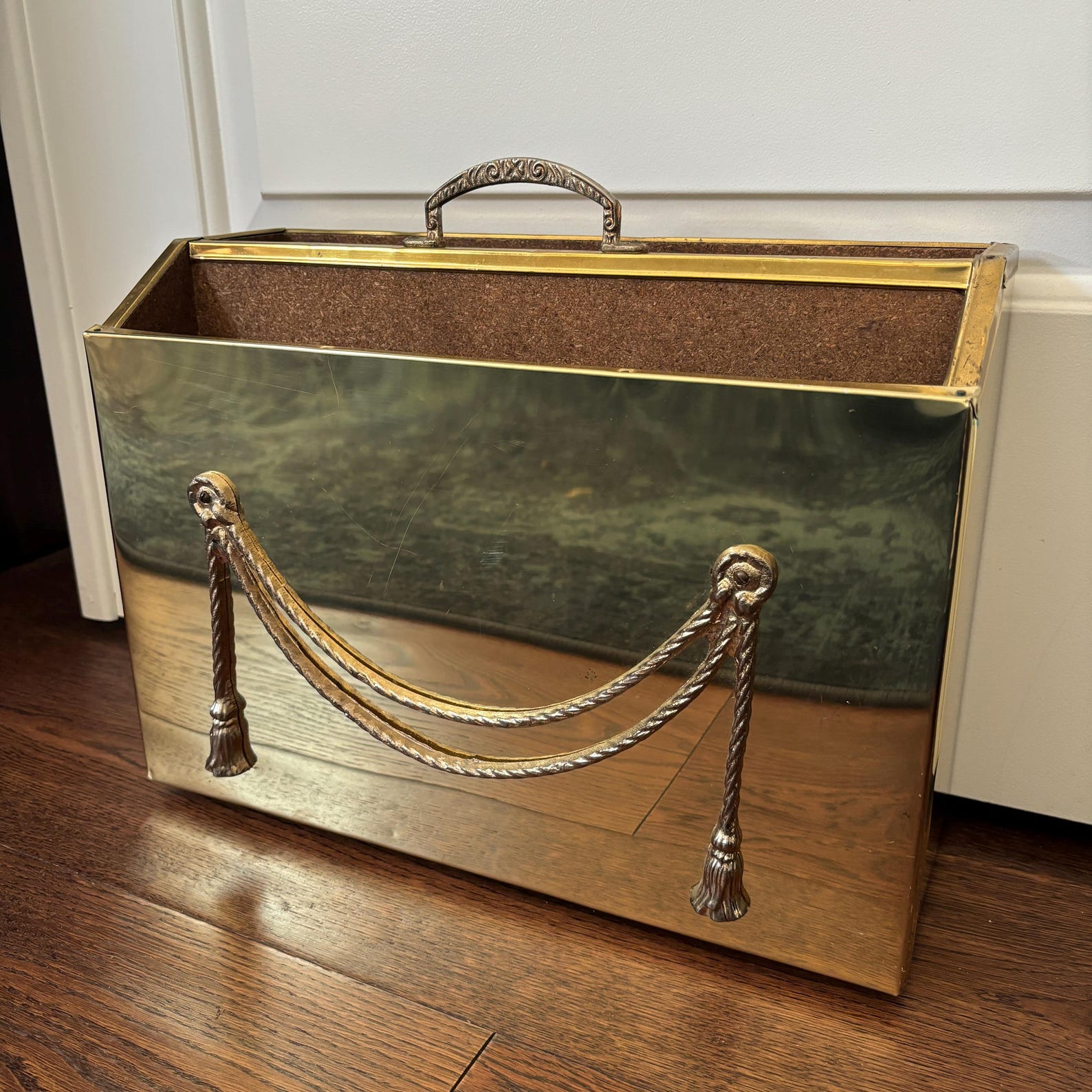 Vintage Brass Magazine Holder With Brass Rope Decal Detail - Etsy
