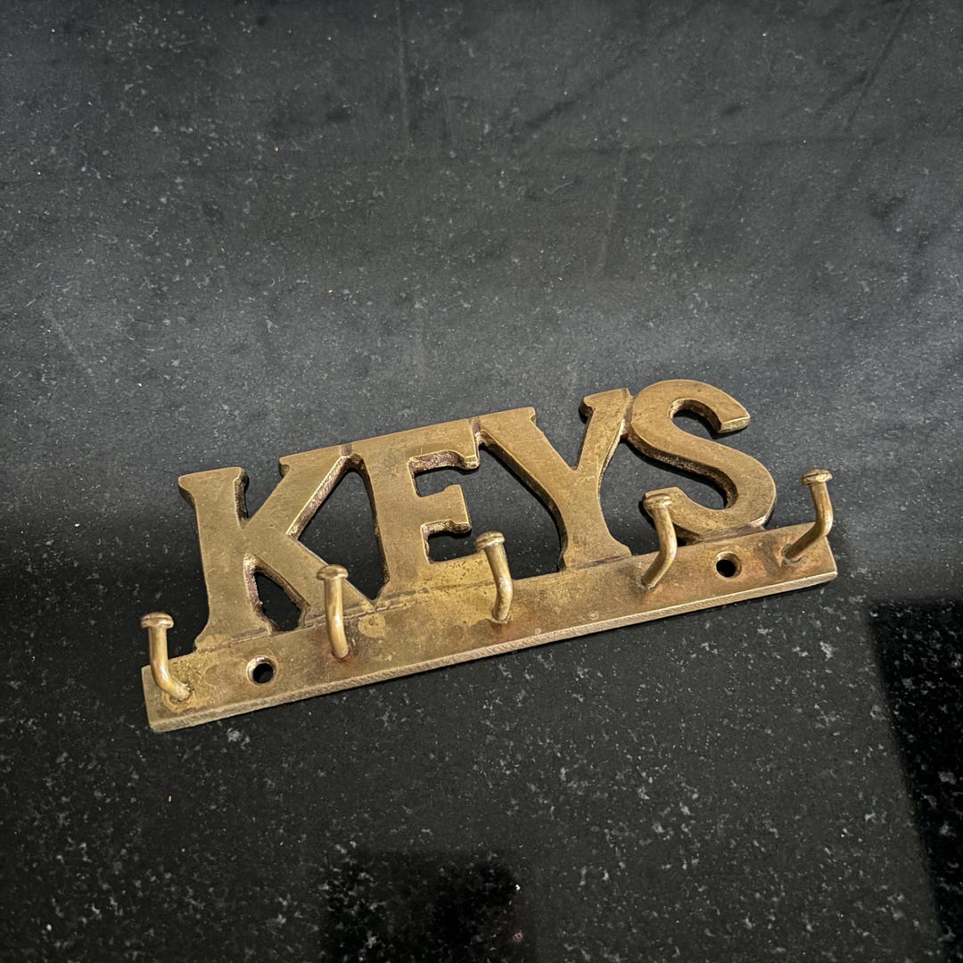 Vintage Brass KEYS Wall Hooks - Etsy