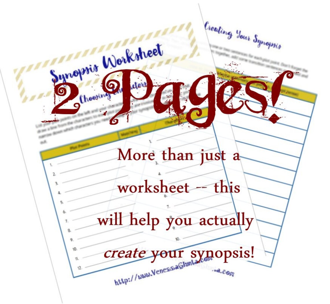 Writing Printable - Synopsis Worksheet - Etsy