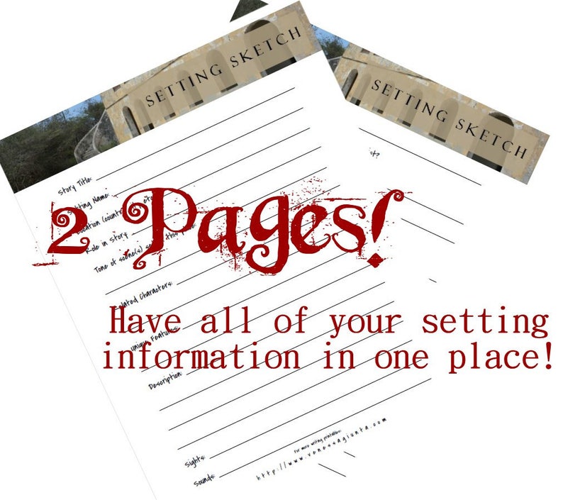 Writing Printable Setting Sketch - Etsy