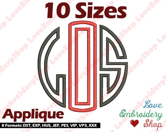 Circle Machine Embroidery Monogram Fonts