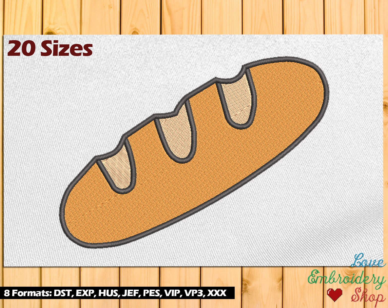 Bread Machine Embroidery Design Files Pattern 20 Sizes All | Etsy