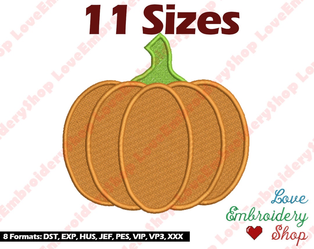 Pumpkin Filled Machine Embroidery Design 11 Sizes Halloween Tested - Etsy