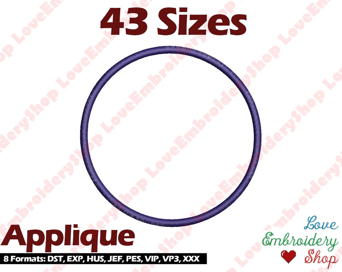CIRCLE Applique Machine Embroidery Design 43 Sizes Circle - Etsy