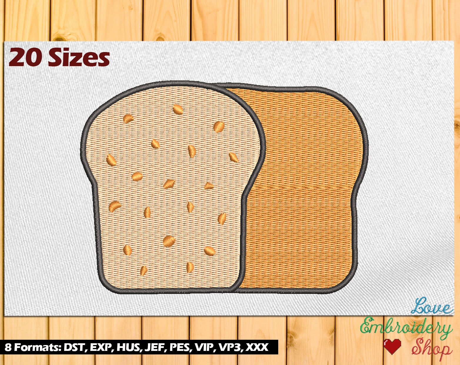 Bread Machine Embroidery Design Files Pattern 20 Sizes All | Etsy